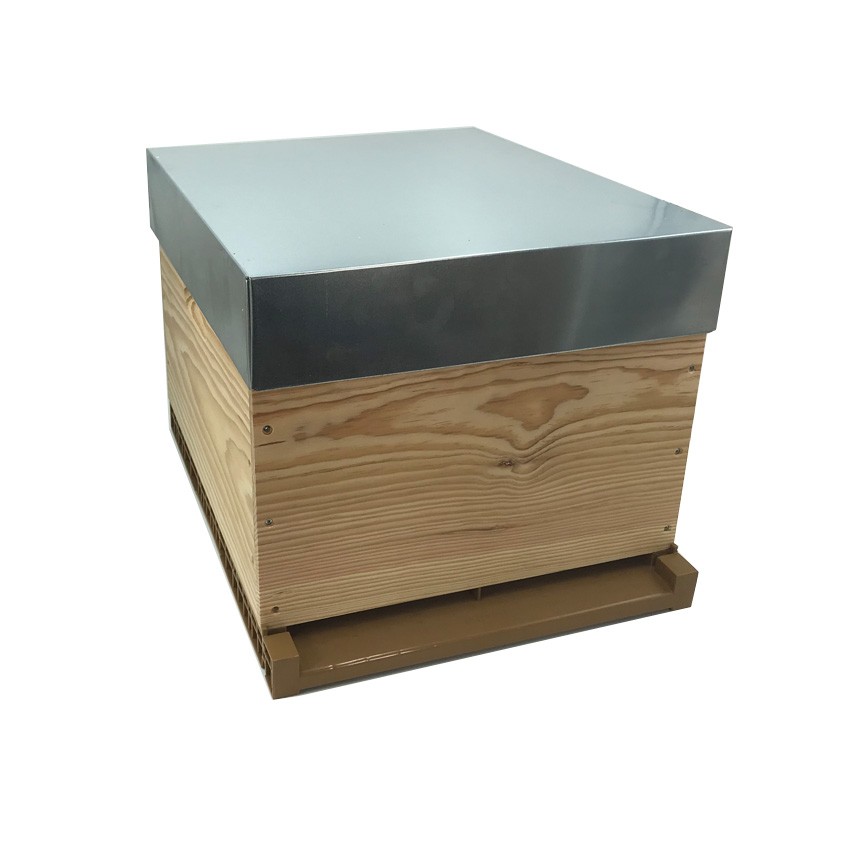 Ruche Dadant 10 cadres avec plancher Nicot et toit tolé